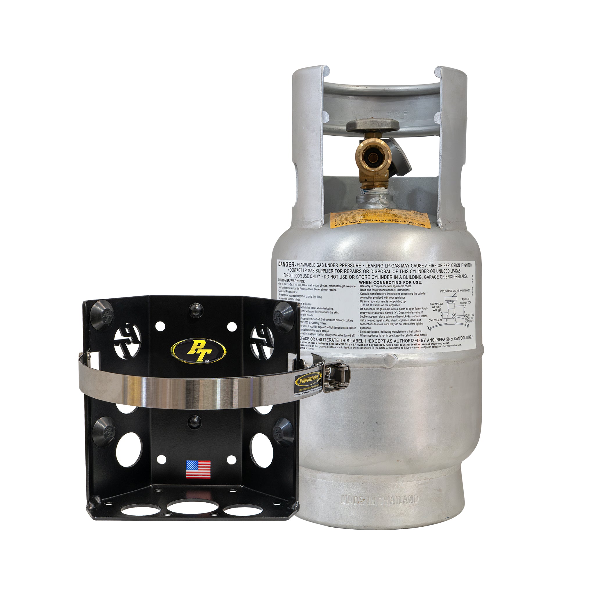COMBO - 5 lb Aluminum Propane Tank + Teton LOCKER Bracket – Power Tank