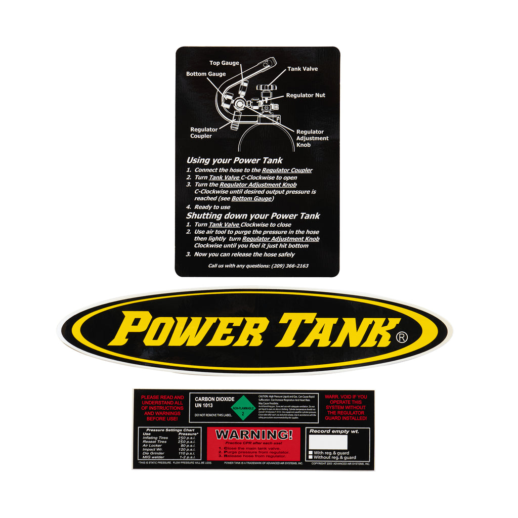 Replacement Power Tank Decals