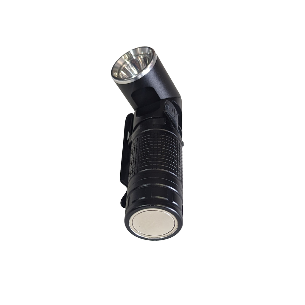 Power Light - Rechargeable flashlight with swivel head, magnet, clip,